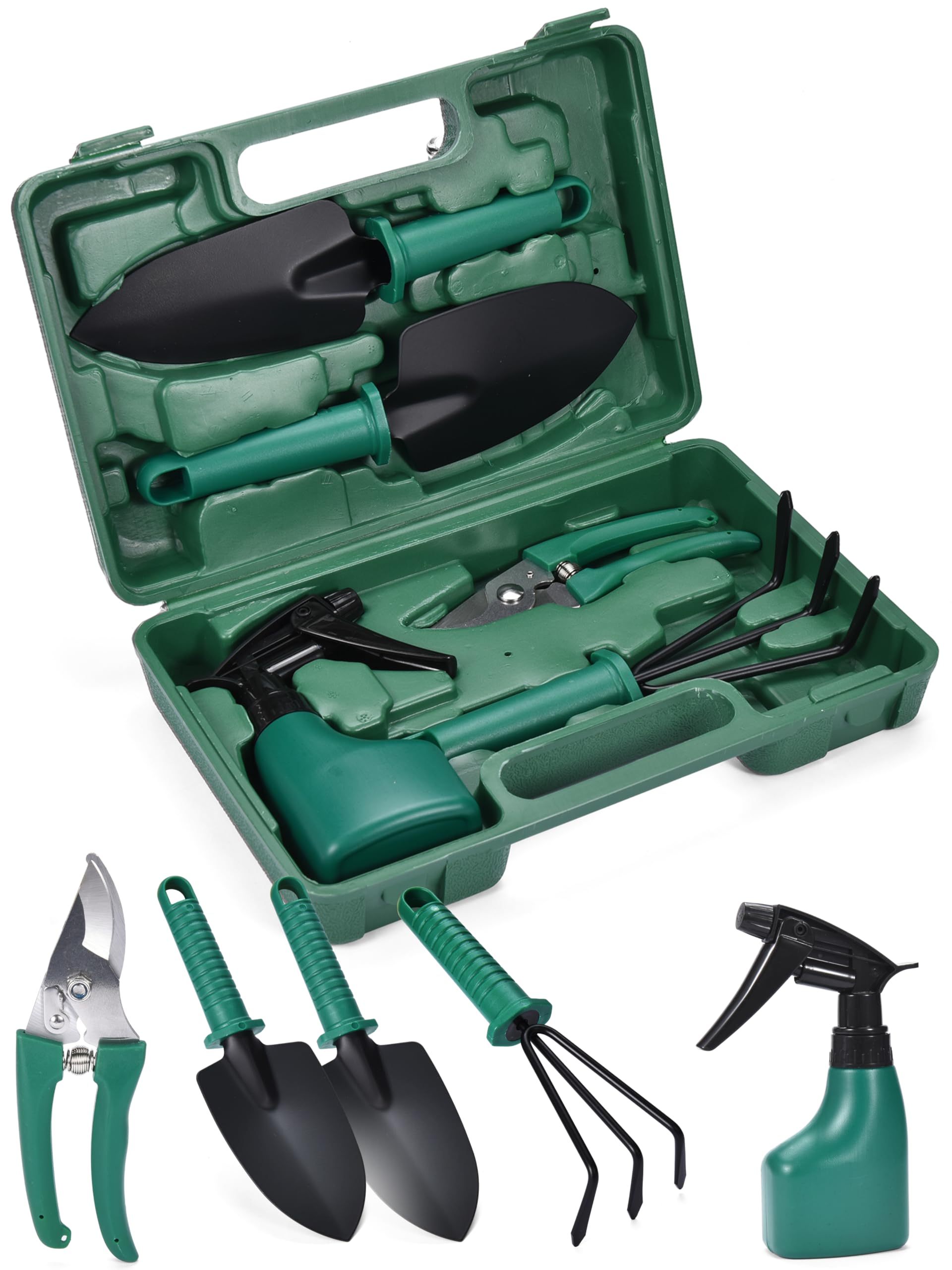Garden Tool Set 5pcs - Gardening Hand Tools - Garden Kit, Tool Box Set for Yard or Indoor Gardening - Small Garden Planting Tools - Garden Essentials - Gift for Garden Lovers