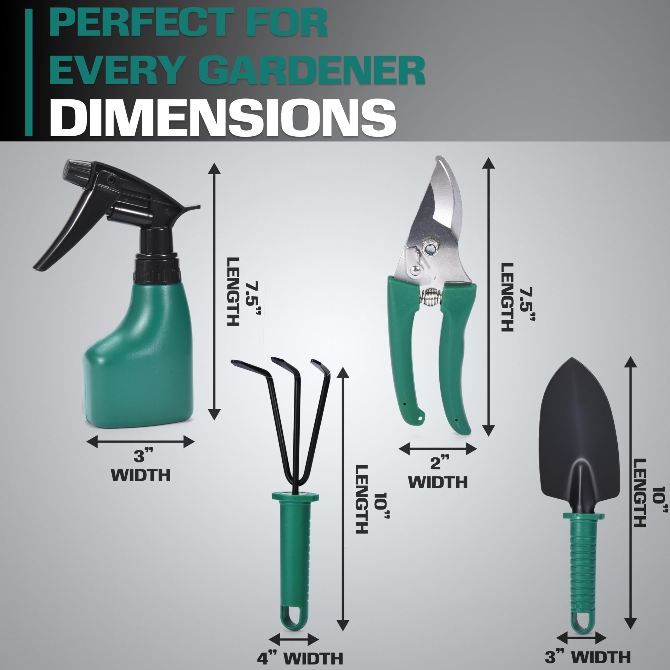 Garden Tool Set 5pcs - Gardening Hand Tools - Garden Kit, Tool Box Set for Yard or Indoor Gardening - Small Garden Planting Tools - Garden Essentials - Gift for Garden Lovers