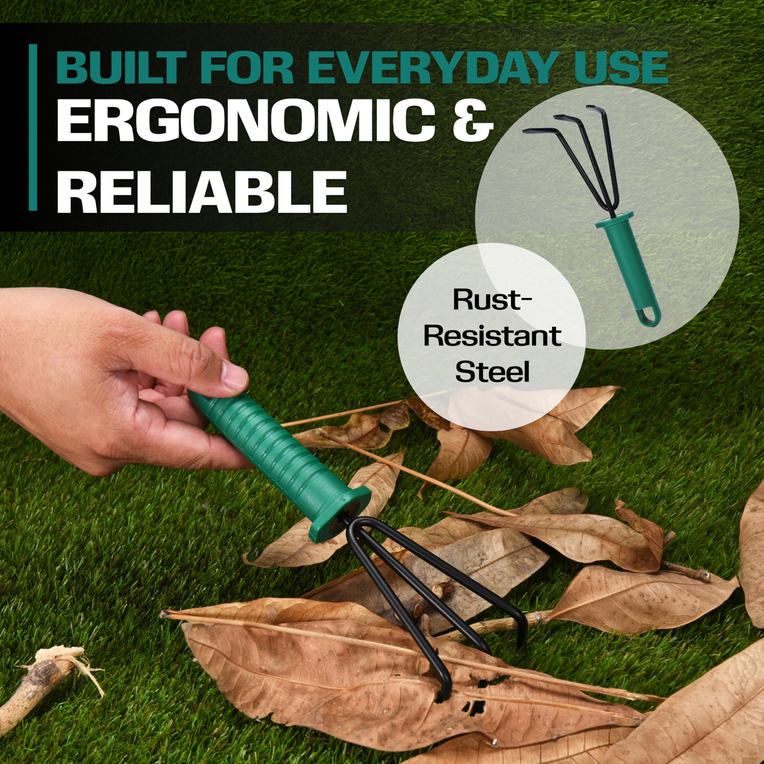 Garden Tool Set 5pcs - Gardening Hand Tools - Garden Kit, Tool Box Set for Yard or Indoor Gardening - Small Garden Planting Tools - Garden Essentials - Gift for Garden Lovers