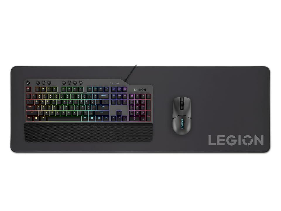Legion Gaming XL Cloth Mouse Pad, Anti-Fray, Non-Slip, Water-Repellent, GXH0W29068, Black