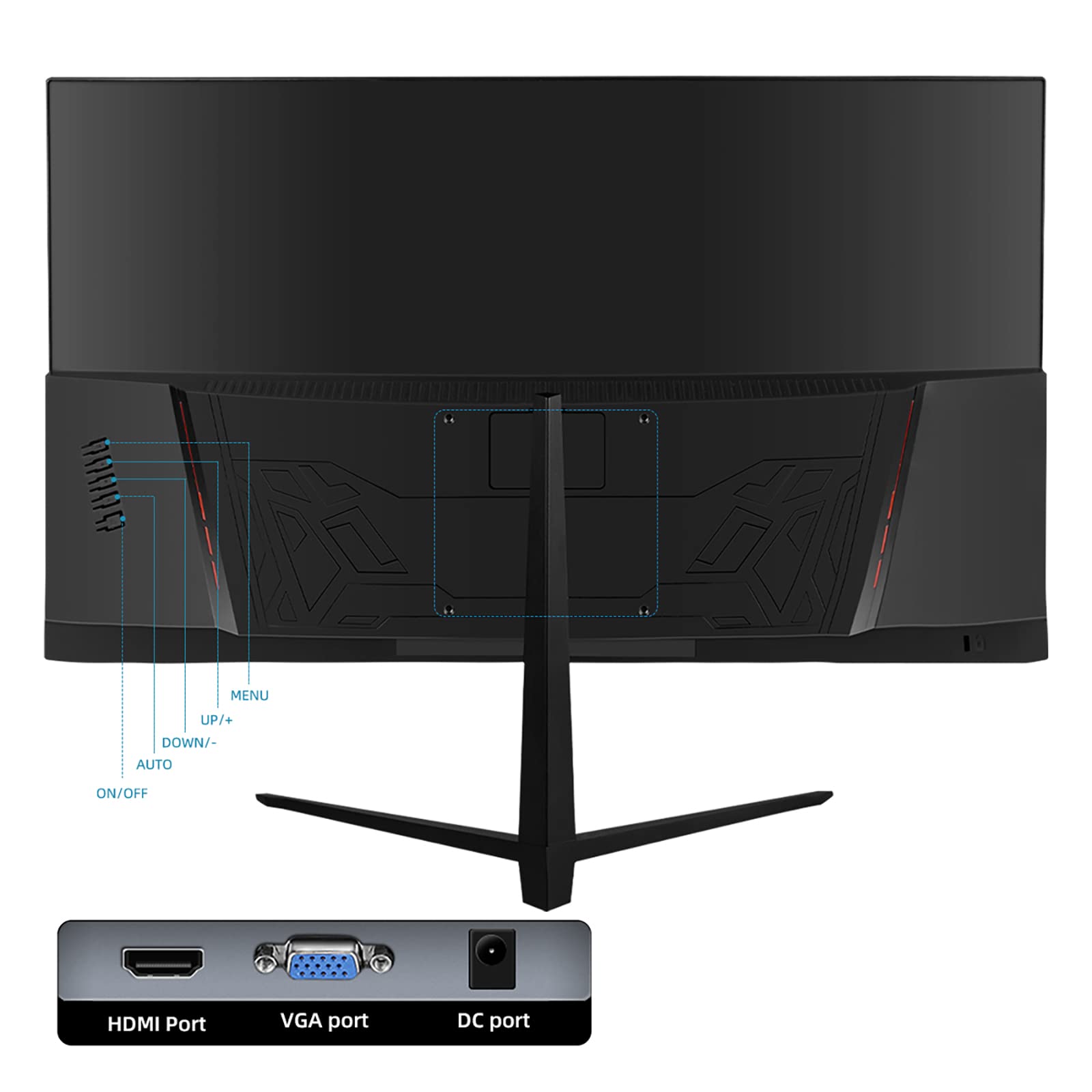 PC Monitor，23.8 Inch LED Computer Monitor，1080P Full HD,Low Blue Light，75Hz, IPS，Frameless Desktop Display，HDMI VGA,VESA Mounting