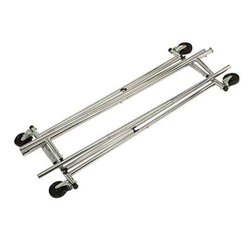 Richards Homewares Adjustable Rolling Garment Rack, 50 to 74.5 L x 22 W x 57 to 67-Inch H, Chrome