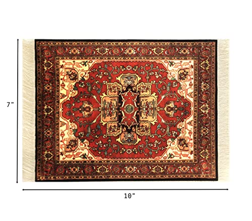 Beautiful Oriental Rug Style Mousepad, Miniature Carpet Computer Mouse Pad, Rectangular, Non-Slip, Elegant Office Accessories