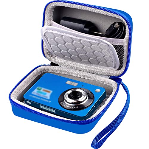 Carrying & Protective Case for Digital Camera, AbergBest 21 Mega Pixels 2.7" LCD Rechargeable HD/ Kodak Pixpro/ Canon PowerShot ELPH 180/190 / Sony DSCW800 / DSCW830 Cameras for Travel - Blue