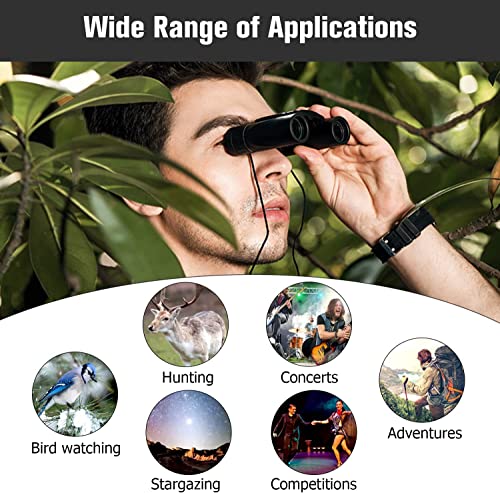 MAXVITAVELA 200x22 High Power Compact Binoculars with Clear Low Light Vision, Large Eyepiece Waterproof Binocular for Adults Kids, Easy Focus Bird Watching, Outdoor, Hunting, Travel, Black