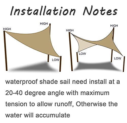 LOVE STORY Waterproof 12’×12’×12’ Triangle Dark Grey Sun Shade Sail Canopy UV Resistant for Outdoor Patio Garden Backyard