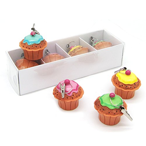 KEISSCO Cup Cake Tablecloth Weights Cute Table Clip Clamps Table Cover Weights for Outdoor Garden Party Picnic, Set of 4
