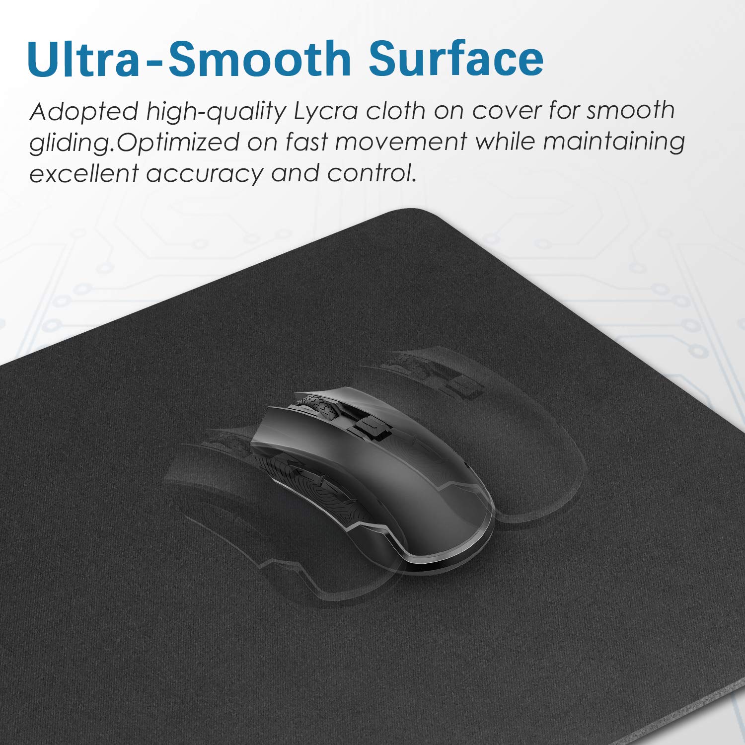 Mouse Pad 12.6×10.8×0.08 inches Premium-Textured Non-Slip Rubber Base Mouse Mat Mousepad for Office & Home, Black (2 Pack)
