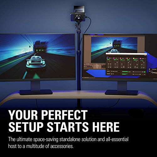 Elgato Master Mount L - Premium Desk Clamp with Pole extendable up to 125cm/49in and 1/4 inch Thread to Mount Lights, Cameras, and Microphones, perfect for Streaming, Videoconferencing, and Studios