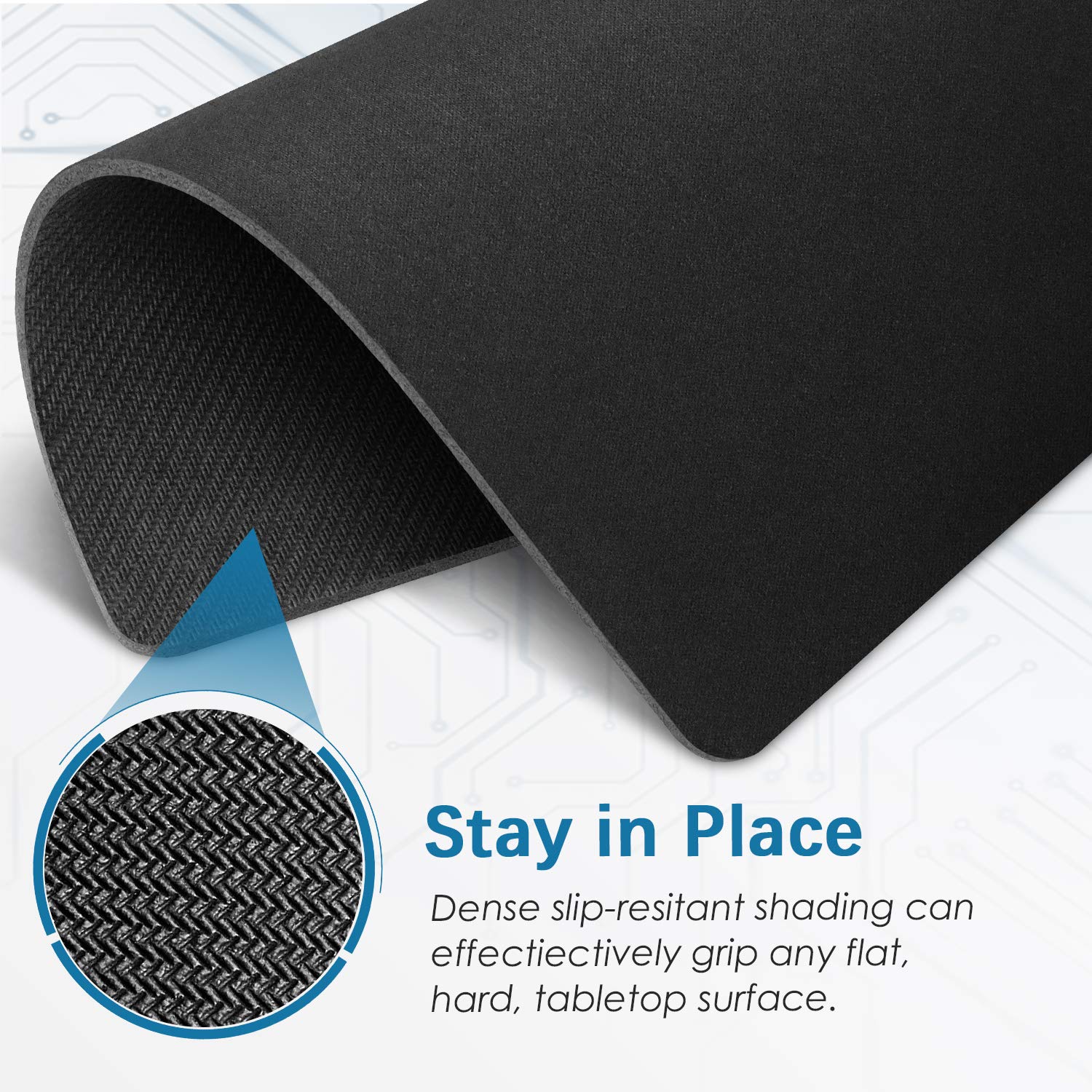 Mouse Pad 12.6×10.8×0.08 inches Premium-Textured Non-Slip Rubber Base Mouse Mat Mousepad for Office & Home, Black (2 Pack)