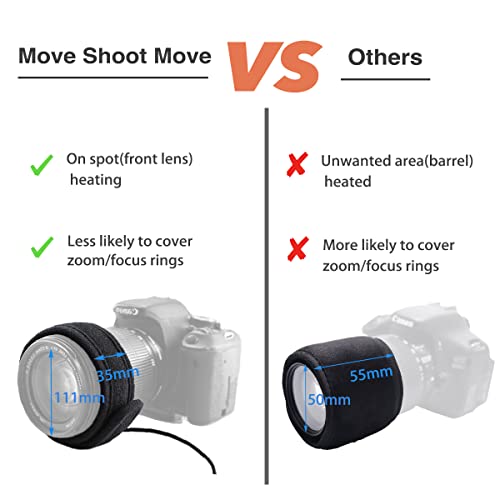 MOVE SHOOT MOVE Lens Warmer with Cold Flexible Cable Down to -25 Dew Heater Preventing Lens from Fogging and Condensation, Compatible with Telescopes and Camera in 4.26" Diameter