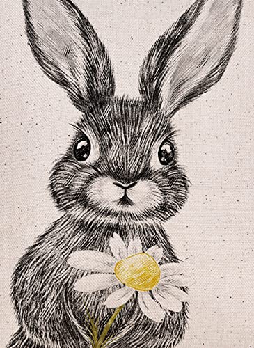 Ogiselestyle Welcome Rabbit Garden Flag Vertical Double Sided, Spring Easter Bunny Daisy Holiday Yard Outdoor Decoration 12.5 x 18 Inch