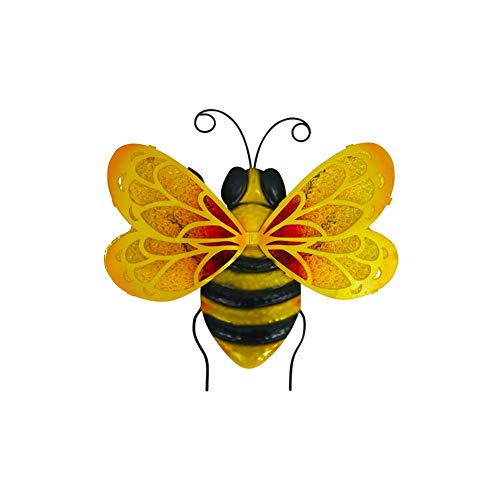 LIFFY Metal Bee Wall Decor,Garden Hanging Decorations Outdoor,Indoor Room Glass Decorative Artwork,Yard Art Sculpture Ornaments Outside for Fence,Patio,Porch