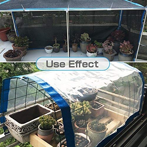 WINGOFFLY Foldable Plant Canopy with Shade Cloth and Rainproof Cover 75% Sunblock Balcony Sun Shade Net for Succulents Flowers, 16.5"x11.8"x11.8"