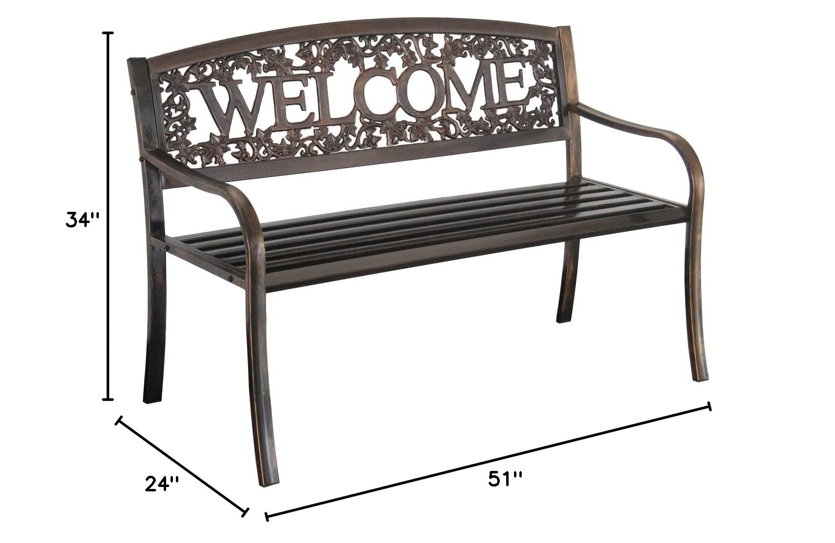 Leigh Country TX94101 Metal Welcome Outdoor Bench
