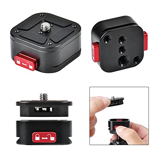 Quick Release Plate, Camera Tripod Mount Arca Swiss QR Plate Fast Claw Clamp Compatible with Canon Sony Nikon Pentax DSLR/SLR /Zhiyun/Feiyu/DJI/Moza Stabilizer, Tripod Slider Gimbal