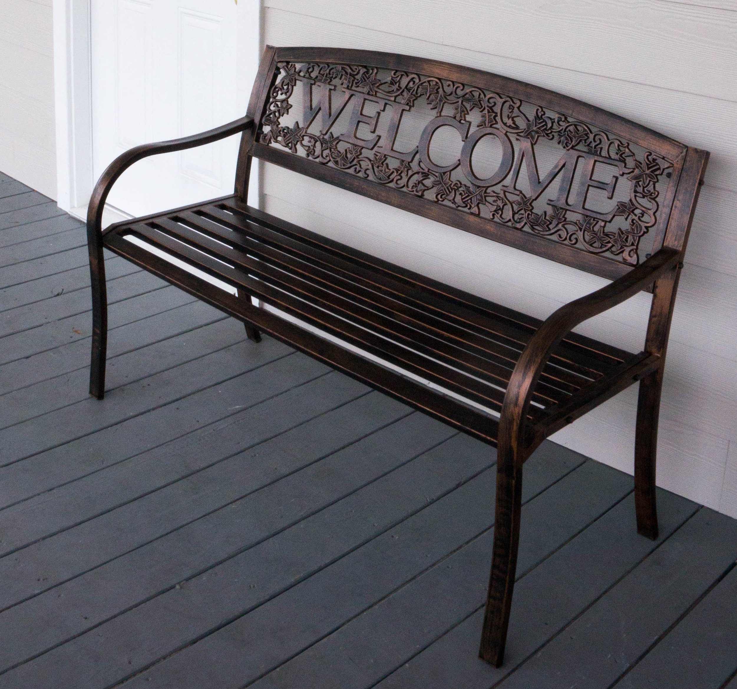 Leigh Country TX94101 Metal Welcome Outdoor Bench