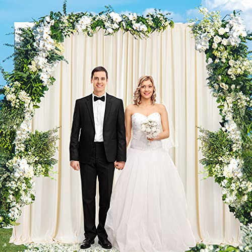10ft x 10ft Champagne Backdrop Curtain for Baby Shower Wrinkle Free Backdrop Drapes Panels for Parties Wedding Bridal Shower Birthday Photo Photography Polyester Fabric Background Decoration