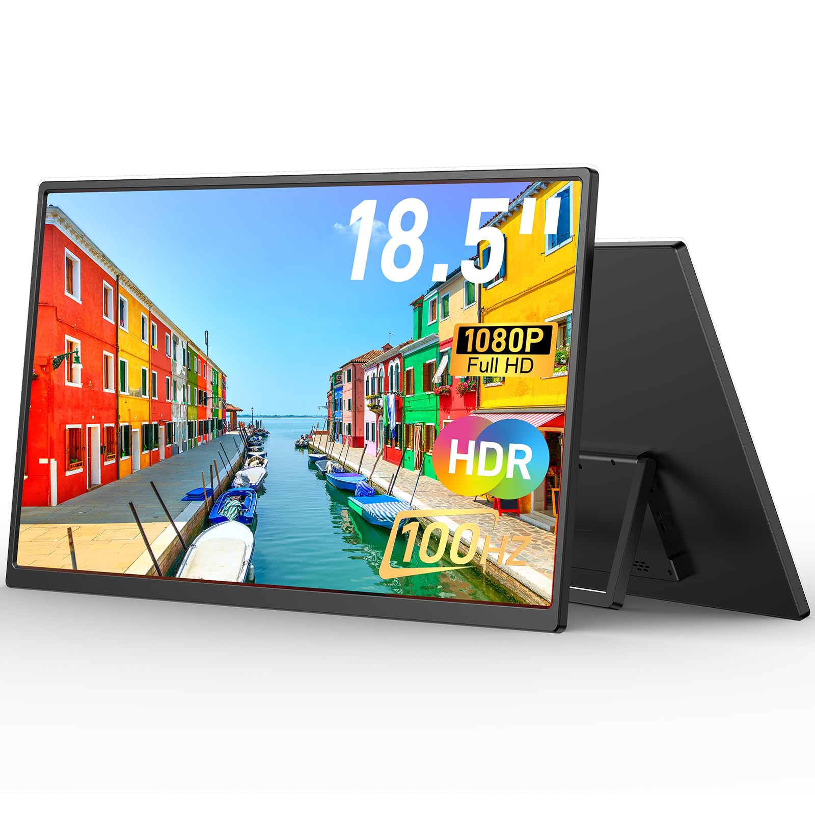 Miktver Portable Monitor, Full HD 13.3 Inch 1920X1080 Portable Monitor Laptop External USB-C Monitor Display for PC/Laptop/Phone/Mac/Xbox/PS4⌠(Inches, 13.3) (Inches, 18.5)