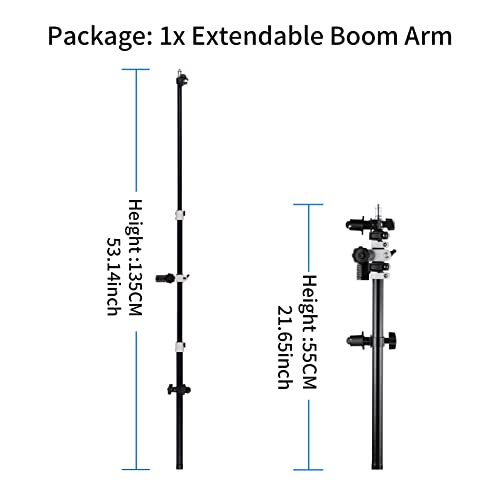 Selens Telescopic Reflector Holder Extendable Boom Arm 360 Degree Swivel with Adjustable Length for Photo Studio Product and Portrait Photography