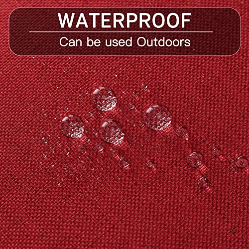 OTOSTAR Waterproof Throw Pillow Covers 18x18 Inch Outdoor Decorative Pillow Covers Square Outdoor Pillowcases Patio Cushion Case Pillows for Couch Tent Sofa Garden Funiture Home Decor Pack of 4 (Red)