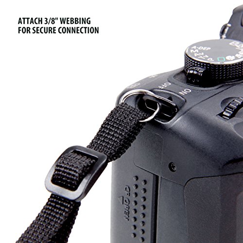 USA Gear TrueSHOT Neck Strap Neoprene Camera Straps - Padded Camera Strap, Pockets, and Quick Release Buckles - Compatible with Canon, Nikon, Sony and More DSLR and Mirrorless Cameras (Black)