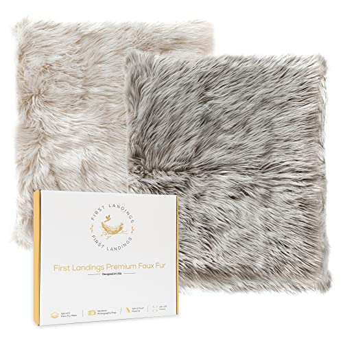 First Landings Faux Fur Newborn Photography Props Set of 2 Ultra Soft Faux Furs - Baby Photoshoot Props