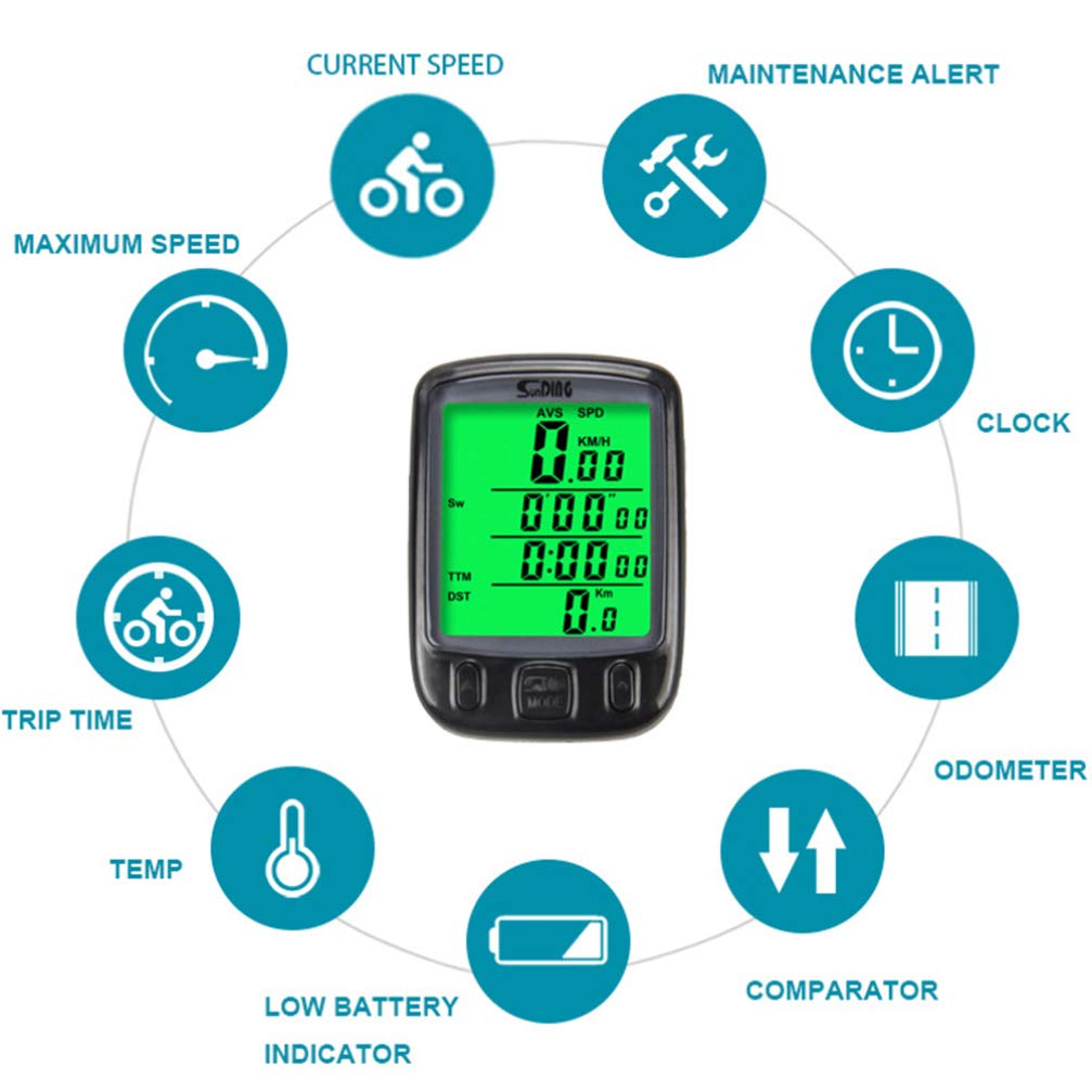 Garneck Exercise Bike Exercise Bike Exercise Bike Exercise Bike Bike Computer Wired Speedometer Bike Odometer Cycling Multi Function (Black) Mini Bike Mini Bike