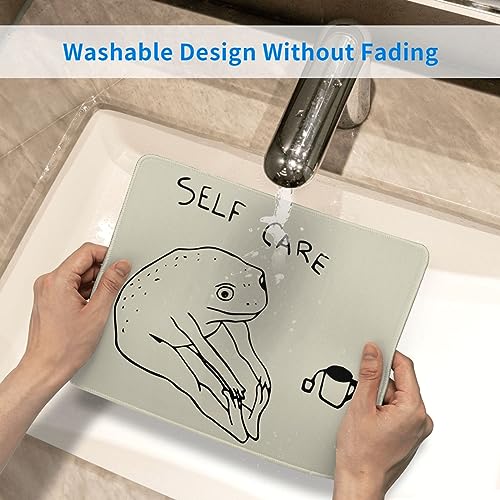 Jakayla Frog Mouse Pad with Non Slip Rubber Base, Mousepad with Stitched Edge, Waterproof Cute Gaming Mouse Pad for Computer Home Office Gaming Working 9.5" x7.9" - Self Care 165A