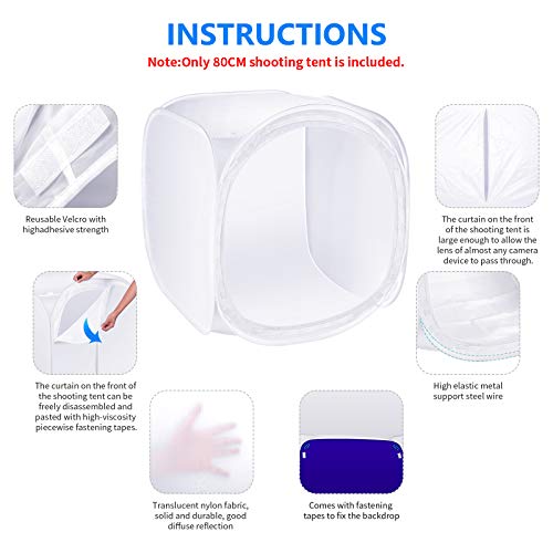 Neewer® 24x24 inch/60x60 cm Photo Studio Shooting Tent Light Cube Diffusion Soft Box Kit with 4 Colors Backdrops (Red Dark Blue Black White) for Photography