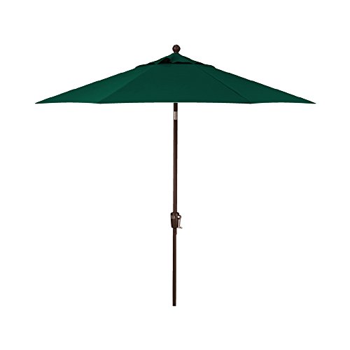 9-Foot Treasure Garden (Model 920) Push Button-Tilt Market Umbrella with Bronze Frame and Obravia2 Fabric: Forest Green
