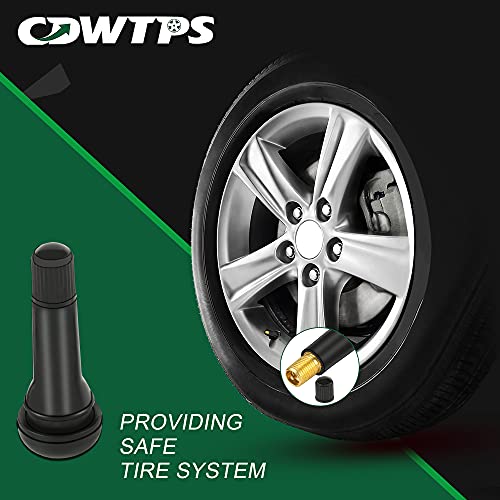 CDWTPS TR414 Tire Valve Stem,Rubber Snap-in Short Black Stem for Tubeless 0.453 Inch 11.5mm Rim Holes on Standard Vehicle Tires(8pcs/Bag)