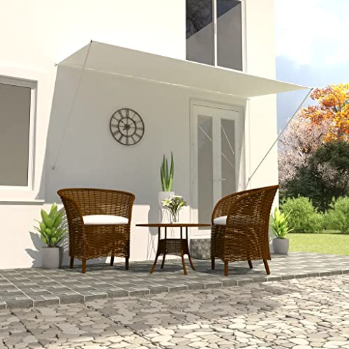 vidaXL Retractable Awning Outdoor Garden Terrace Patio Home Window Sunshade Sun Screen Protection Side Awning Blind 118.1"x59.1" Cream
