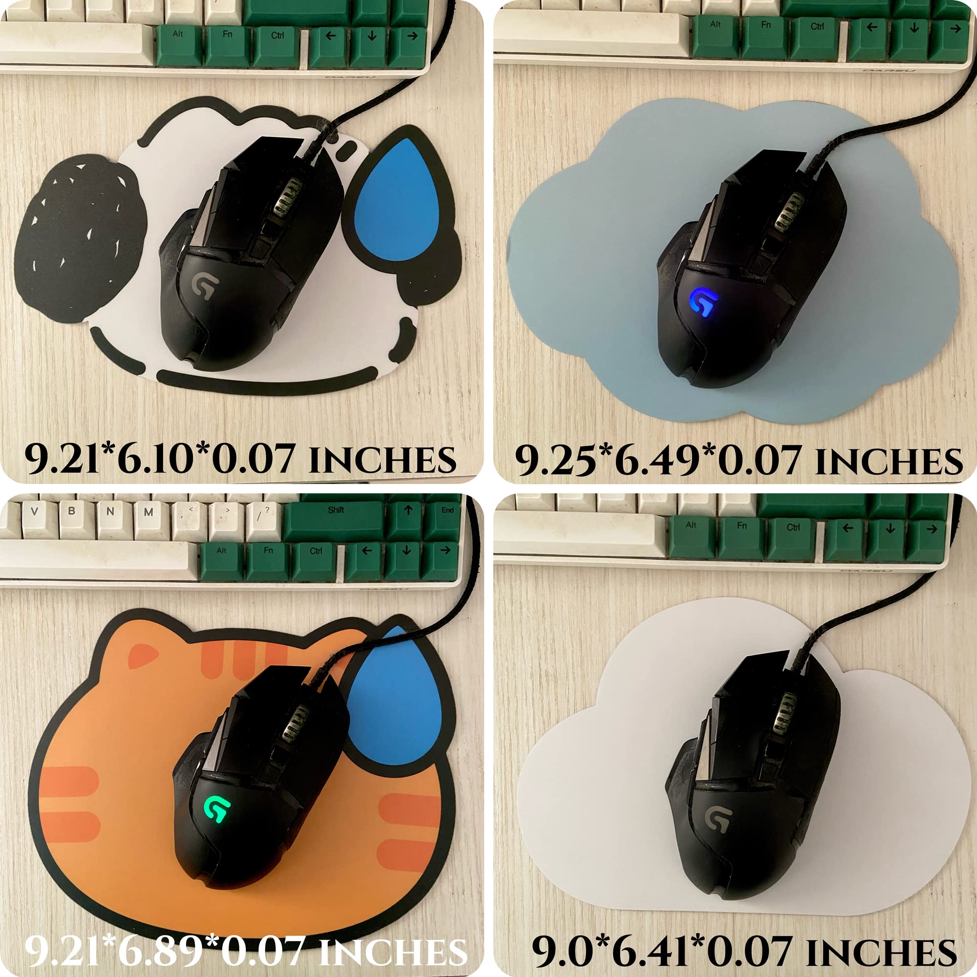 RoxicRokc Mouse Pad Cute 2 Pack, Small Waterproof PVC Mousepad, Non-Slip Rubber Base Personalized Computer Mouse Mat for Office Home (Cloud Mouse Pads)