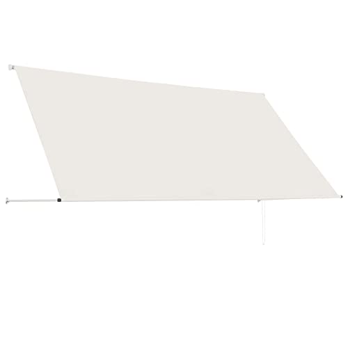 vidaXL Retractable Awning Outdoor Garden Terrace Patio Home Window Sunshade Sun Screen Protection Side Awning Blind 118.1"x59.1" Cream