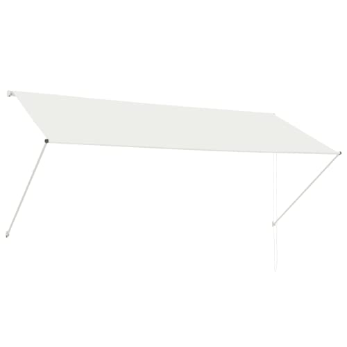 vidaXL Retractable Awning Outdoor Garden Terrace Patio Home Window Sunshade Sun Screen Protection Side Awning Blind 118.1"x59.1" Cream