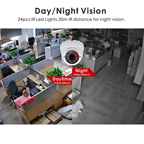 Inwerang 5MP 4MP Dome Super Hybrid Security Camera HD-TVI/CVI/AHD/960H CCTV Surveillance Security Camera 2.8-12mm Varifocal Lens Outdoor/Indoor 98ft IR Waterproof Day&Night Vision Array Dome Cam