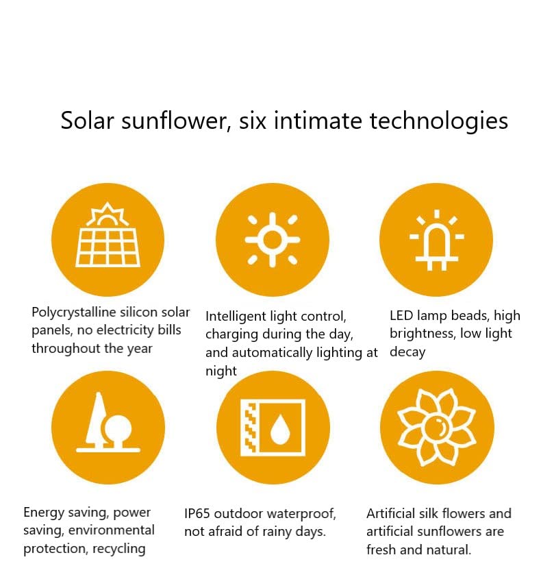 SLXTOU Led Solar Sunflower Flower Light, Outdoor Garden Garden Decoration Light, Lawn Plug-in Light