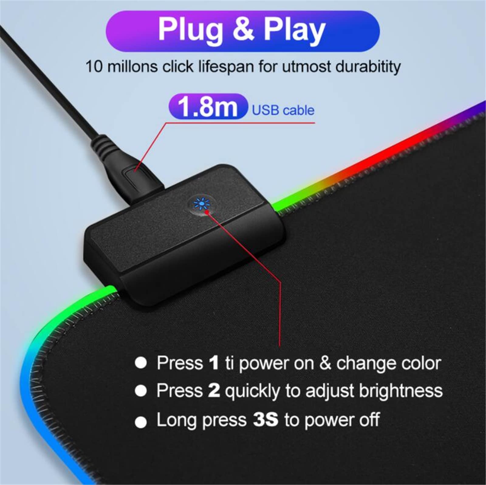 OYFRRGJ Mouse Pads Zero Two Mouse Pads Large Pink Mousepad RGB Anime Game Mats for Pc Lights Led Mouse Pad with Backlight Kawaii Cute Table Mat,23.6x11.8Inch