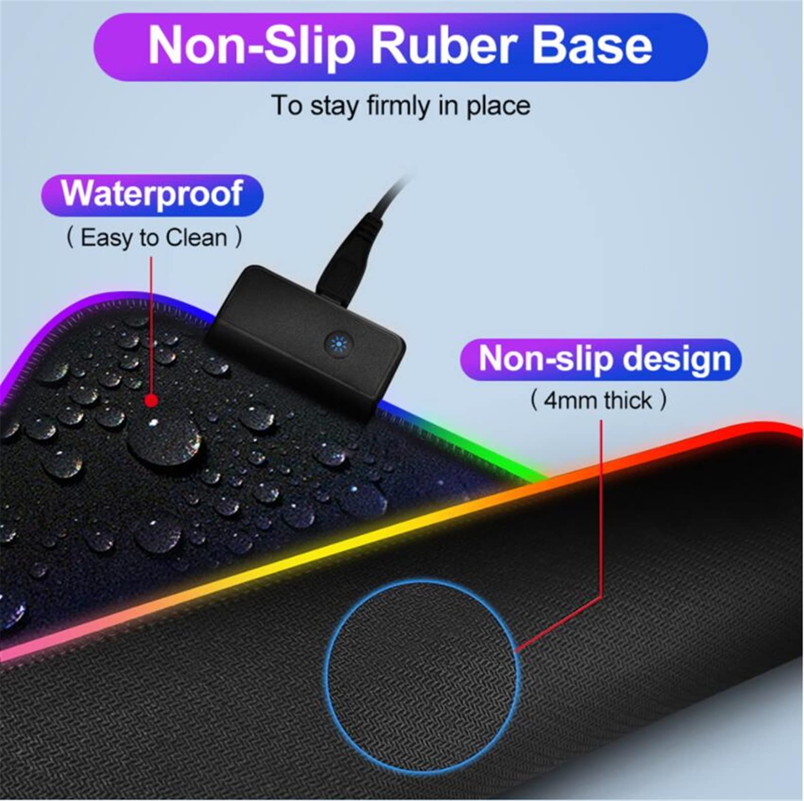 OYFRRGJ Mouse Pads Zero Two Mouse Pads Large Pink Mousepad RGB Anime Game Mats for Pc Lights Led Mouse Pad with Backlight Kawaii Cute Table Mat,23.6x11.8Inch