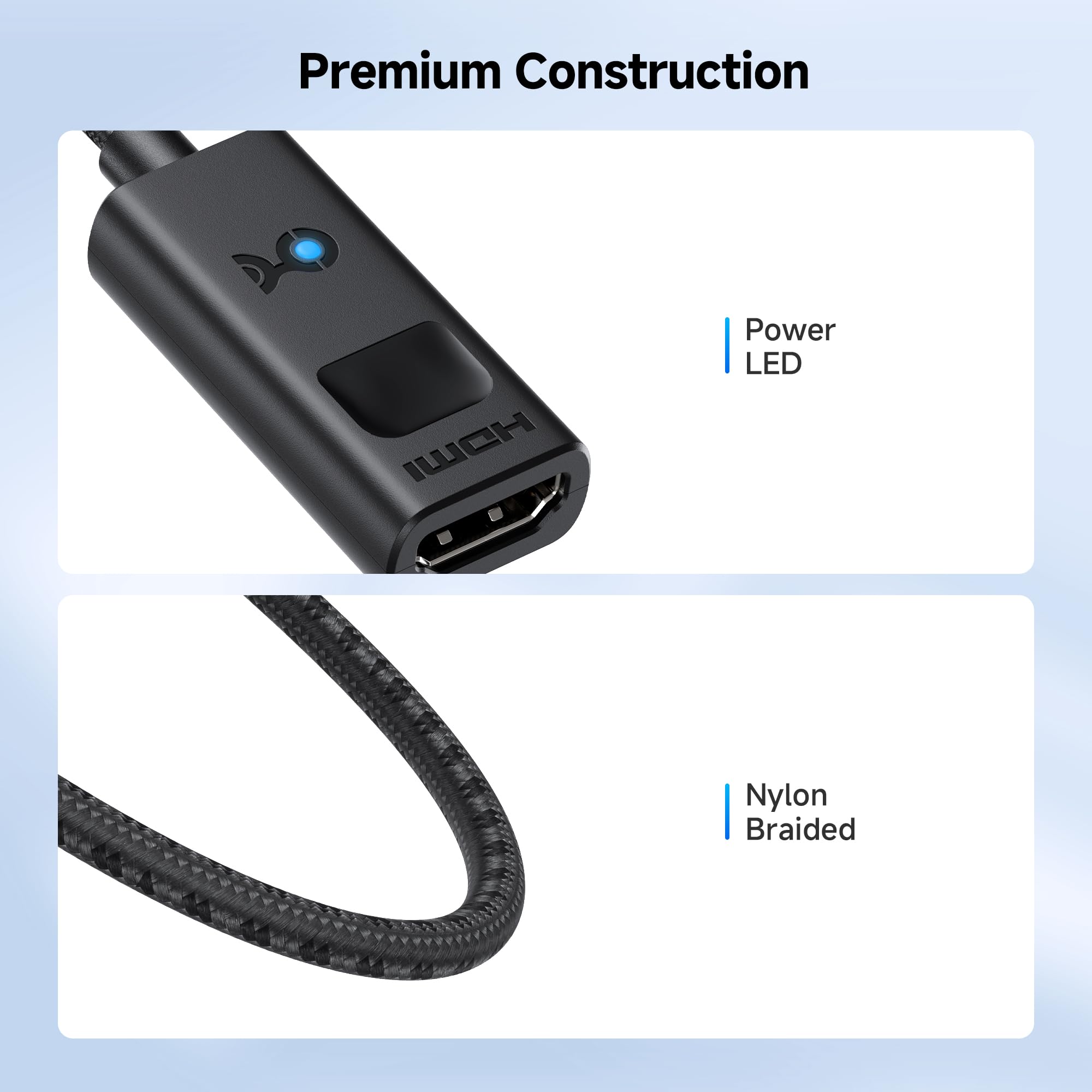 Cable Matters Active 8K Mini DisplayPort 1.4 to HDMI 2.1 Adapter with 4K 240Hz / 8K 60Hz, Unidirectional Mini DisplayPort to HDMI 2.1 Cable Adapter, Black