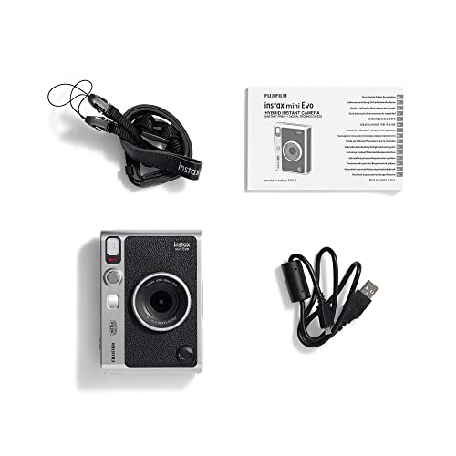 instax Mini EVO 2-in-1 Instant Photo Camera and Printer with with 2.7 inch LCD Screen, 10 Lens and 10 Film Effects, Mini Film Format