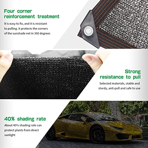40% Shade Cloth with Grommets, Garden Mesh Shade Tarp Sun Shade Net for Greenhouse Cover Patio Plant Flower Chicken Coop (10Ft x 13Ft)