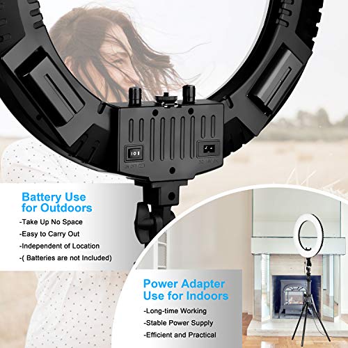 Emart 18-inch Ring Light with Stand, 65W Big Adjustable 3200-5500K LED Ringlight with Ultra-wide Lighting Area for Camera Photography, YouTube Videos, Makeup, Kit: Phone Holder, Remote, Soft Tube, etc