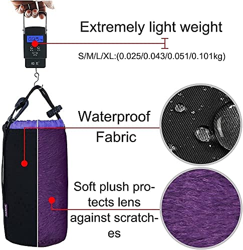 Camera Lens Case, Cwatcun 4 Pack Lens Pouch Bag Set with Thick Protective Neoprene, for Canon, Nikon, Sony, Pentax, Olympus, Panasonic, Fuji, Sigma DSLR/SLR Camera Lens (Small, Medium, Large, X Large)