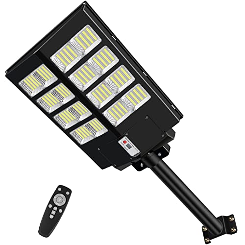 DragonLight 800W Solar Street Lights Outdoor - 18,000LM 320 LEDs Solar Lamp Security Motion Sensor Solar Flood Light with Remote Control - Dusk to Dawn IP65 Waterproof for Yard, Garden, Patio, Shed