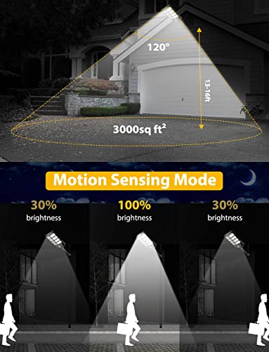 DragonLight 800W Solar Street Lights Outdoor - 18,000LM 320 LEDs Solar Lamp Security Motion Sensor Solar Flood Light with Remote Control - Dusk to Dawn IP65 Waterproof for Yard, Garden, Patio, Shed