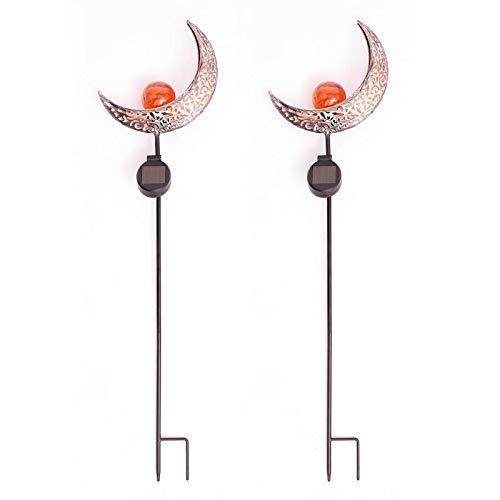 Luxiya Landscape Path Lights Solar Yard Lights Outdoor Decorative Moon Light Garden Solar Light