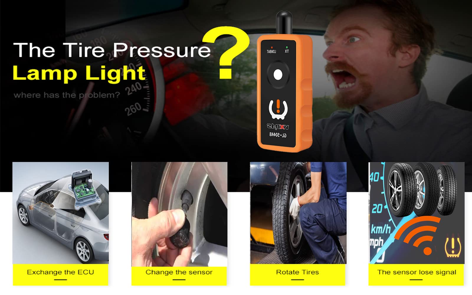 VXDAS TPMS Relearn Tool for GM Tire Pressure Monitor System Sensor TPMS Reset Tool GL50448 Programming Training Activation Tool for GM Chevy Vehicles Upgrade OEC-T5 EL50448
