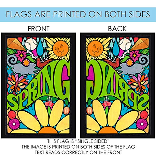 Toland Home Garden 1112150 Groovy Spring Spring Flag 12x18 Inch Double Sided Spring Garden Flag for Outdoor House Flag Yard Decoration
